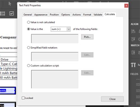 How To Create Pdf Forms With Calculations In Adobe Acrobat