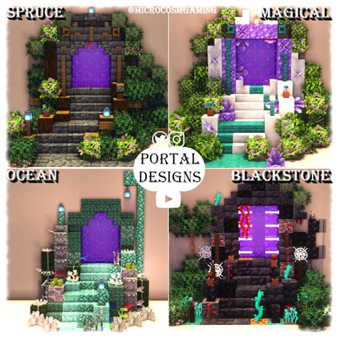 Nether Portal Designs マインクラフトの家 マインクラフトの建物 手作りマインクラフト