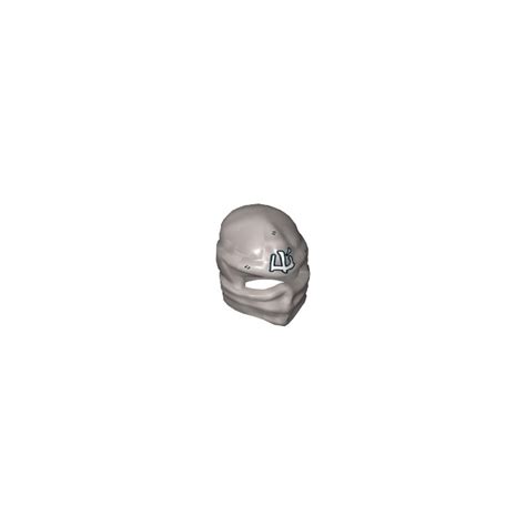 Lego Flat Silver Ninjago Wrap With Ridged Forehead With White Ninjago Logogram