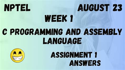 Assignment 1 C Programming And Assembly Language Week 1 Nptel Hanumansview Youtube