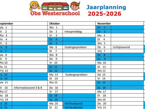 Informatiefolder En Jaarplanning Van Het Nieuwe Schooljaar 2025 2026