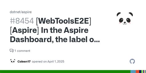 Webtoolse2e Aspire In The Aspire Dashboard The Label Of Select