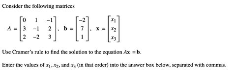 Solved Consider The Following Matrices Chegg