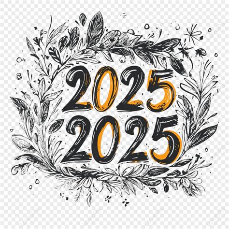 ปี 2025 วาดด้วยมือแบนเนอร์ปาร์ตี้ฉลองที่สวยงามพร้อมตัวอักษร 20 Png สำหรับการดาวน์โหลดฟรี Lovepik