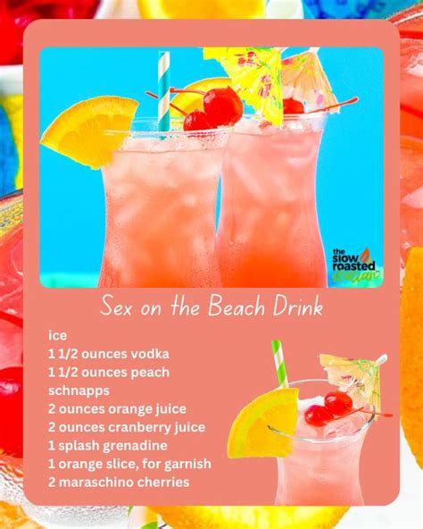 A Sex On The Beach Drink Is The The Slow Roasted Italian Facebook