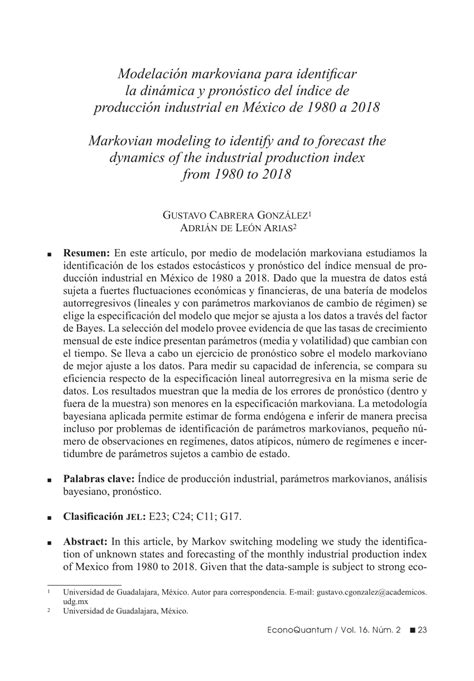 Pdf Markovian Modeling To Identify And To Forecast The Dynamics Of