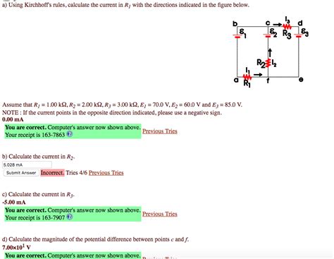 Solved A Using Kirchhoff S Rules Calculate The Current In Chegg