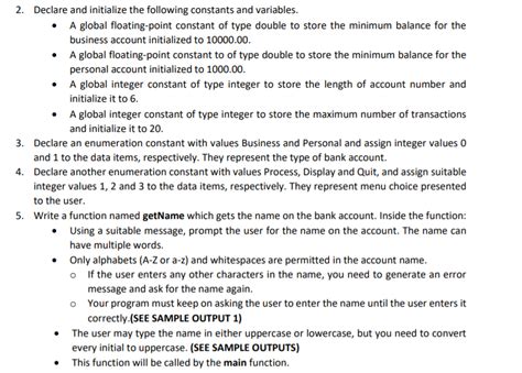 Solved 2 Declare And Initialize The Following Constants And
