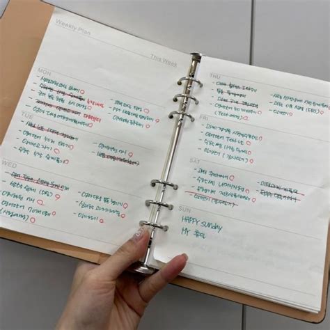 Hplusmall 6공 A5 다이어리 위클리 속지[wbd68bd] 핫트랙스