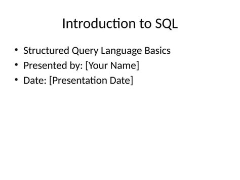 Sql Presentation Ppt Basic Version 12 32