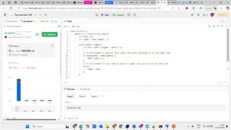 🚀 day 38 problem 5 find minimum in rotated sorted array 🔎 krishna kapse