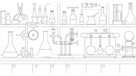 A Drawing Of A Laboratory With A Line Of Bottles And A Bottle Of Heliocentric Premium Ai