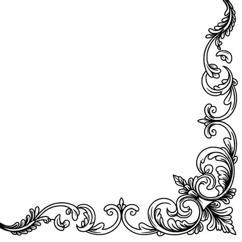 Elegant Corner Classic Scrollwork Ornament On White Background 66802843 Vector Art At Vecteezy