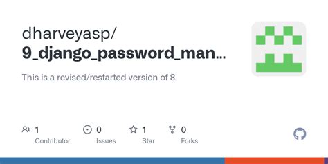 Github Dharveyasp9djangopasswordmanage This Is A Revised