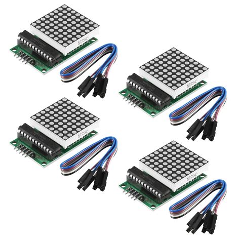 4pcs max7219 dot matrix display module single chip control led module
