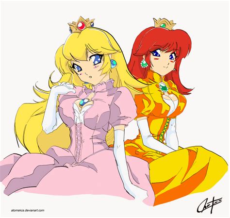 Princess Peach And Princess Daisy By Atomskcs On Deviantart