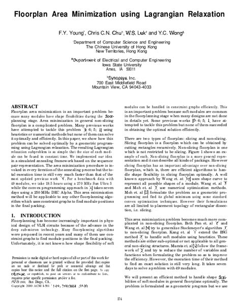 Pdf Optimal Floorplan Area Minimization Via Lagrangian Relaxation