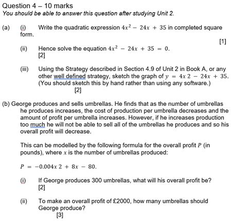 Solved Question 4 10 Marks You Should Be Able To Answer Chegg Com