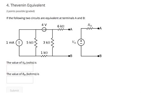 Solved 4 Thevenin Equivalent 2 Points Possible Graded If