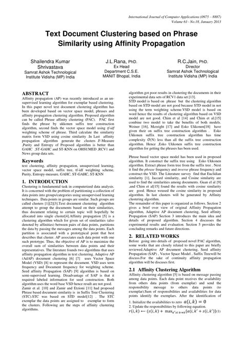 Pdf Text Document Clustering Based On Phrase Similarity Using