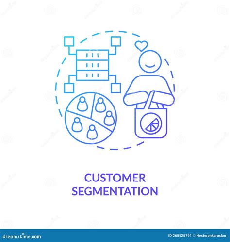 Customer Segmentation Blue Gradient Concept Icon Stock Vector