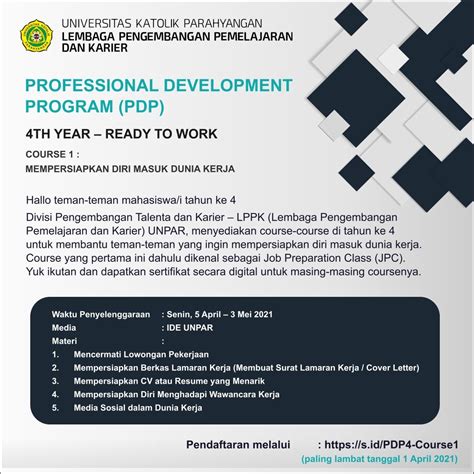Professional Development Program Pdp Universitas Katolik Parahyangan