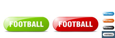 Football Red Round Gel Isolated Push Button Vector Image