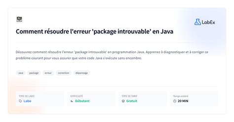 Comment Corriger Lerreur Package Does Not Exist En Java Labex