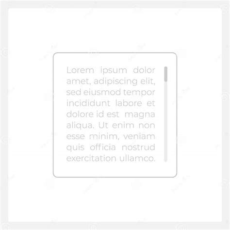 Text Field With Scrollbar Ui Element Template Stock Vector