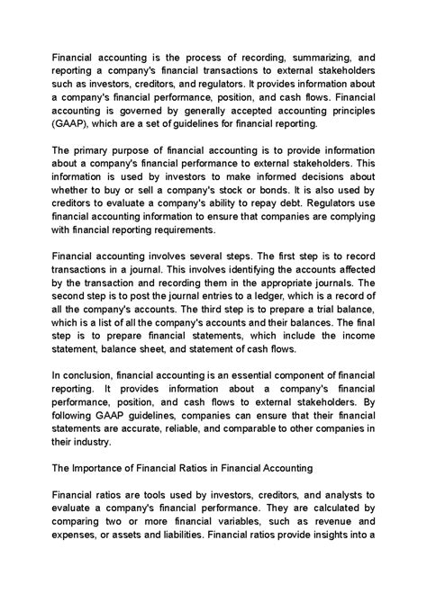 Lecture Notes Introduction To Financial Accounting Fundamentals Of Finance Financial