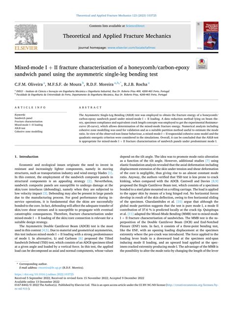 Pdf Mixed Mode Iii Fracture Characterisation Of A Honeycombcarbon