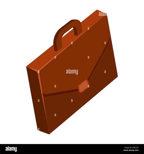 Cartoon Vector Illustration Isolated Object Business Brown Leather Suitcase Stock Vector Image