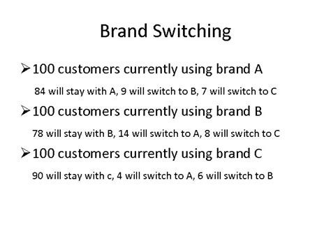 markov chains applications brand switching Ø 100