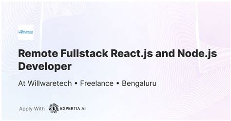 Remote Fullstack Reactjs And Nodejs Developer Job Bengaluru Mid Level