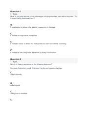 PHI Quiz Week Docx Question Pts