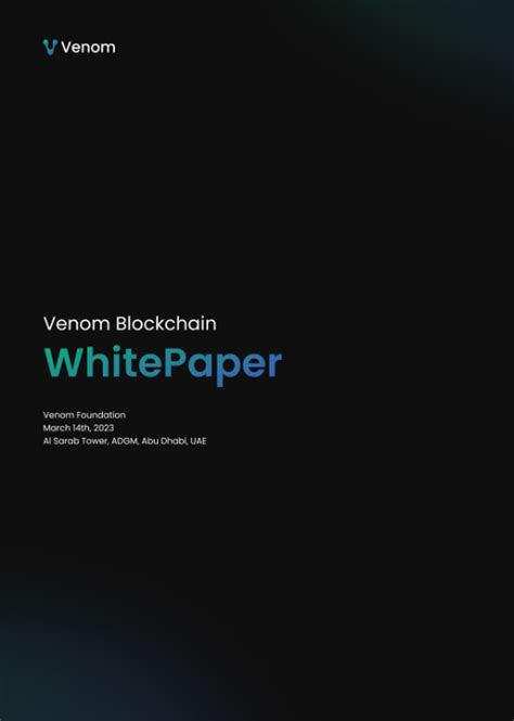 Venom Blockchain Whitepaper Tagalog By Venom Philippines Medium
