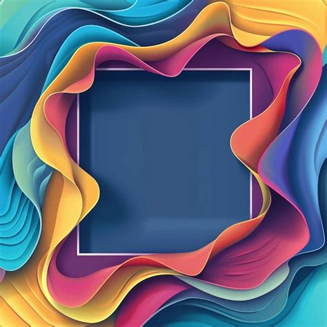 Vector Empty Rectangular Colored Abstract Frame Premium Ai Generated