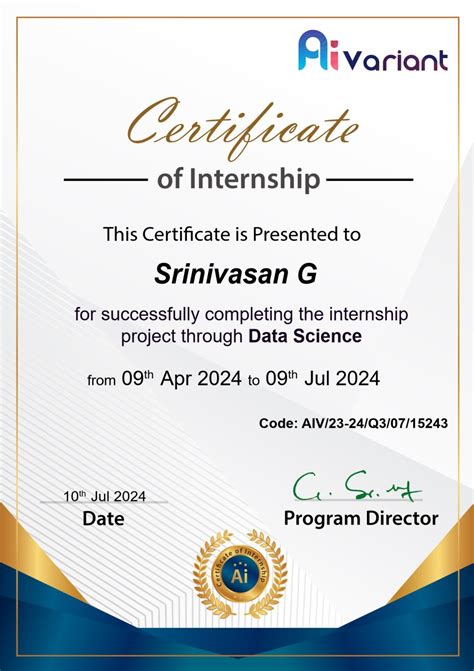 srinivasan g on linkedin excelr excelr datascience internship aivariant machinelearning