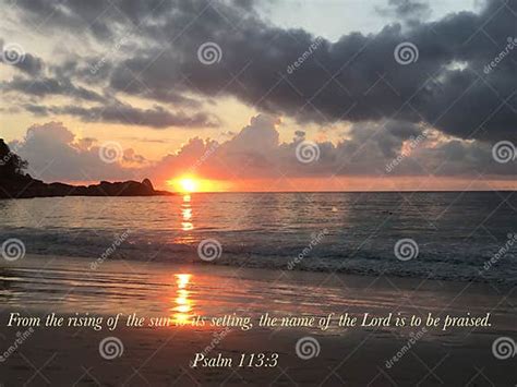 Scripture Verse Sunsetting On The Beach Stock Image Image Of