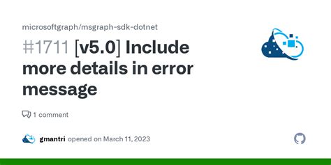 V50 Include More Details In Error Message · Issue 1711