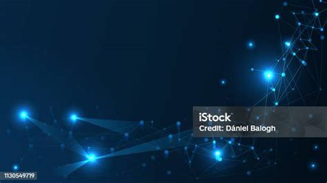 Abstract Technology Network Structure Background Futuristic Plexus Effect Computer Geometric