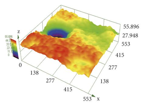 Three Dimensional Scanning Data Of Corrosion Test Piece μm A 0 H