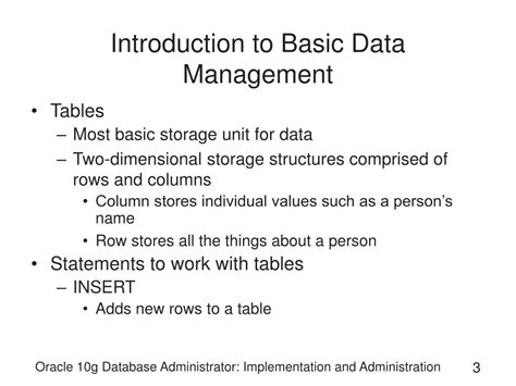 Ppt Oracle G Database Administrator Implementation And