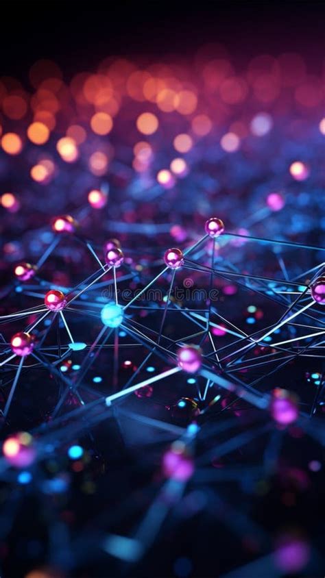 Futuristic 3d Abstraction Cyber Data Flow Network Connection Blockchain Concept Stock