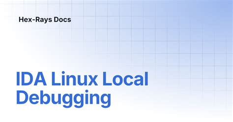 Ida Linux Local Debugging Hex Rays Docs
