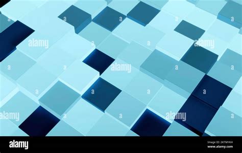 Digital Animation Of Blue Rectangles Moving Through Screen Design