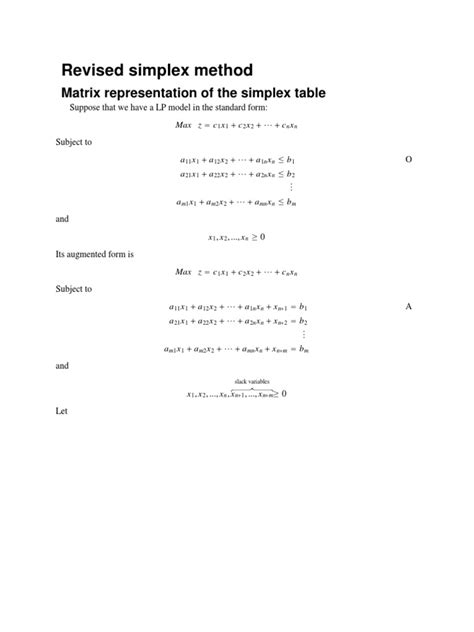 341 L06 Revised Simplex Pdf Analysis Numerical Analysis