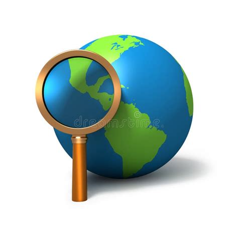 Magnifying Glass Globe Icon Stock Illustrations 9445 Magnifying