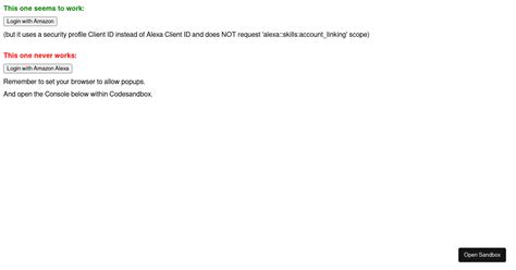 Getting Amazon OAuth 2 0 Access Token Forked Codesandbox