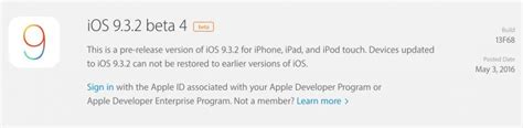 Apple ปลอย iOS 9 3 2 beta 4 ใหนกพฒนาใหทดสอบแลว